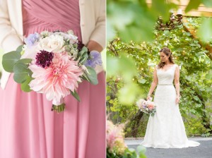 Red Maple Vineyard Wedding Photos during Fall in October