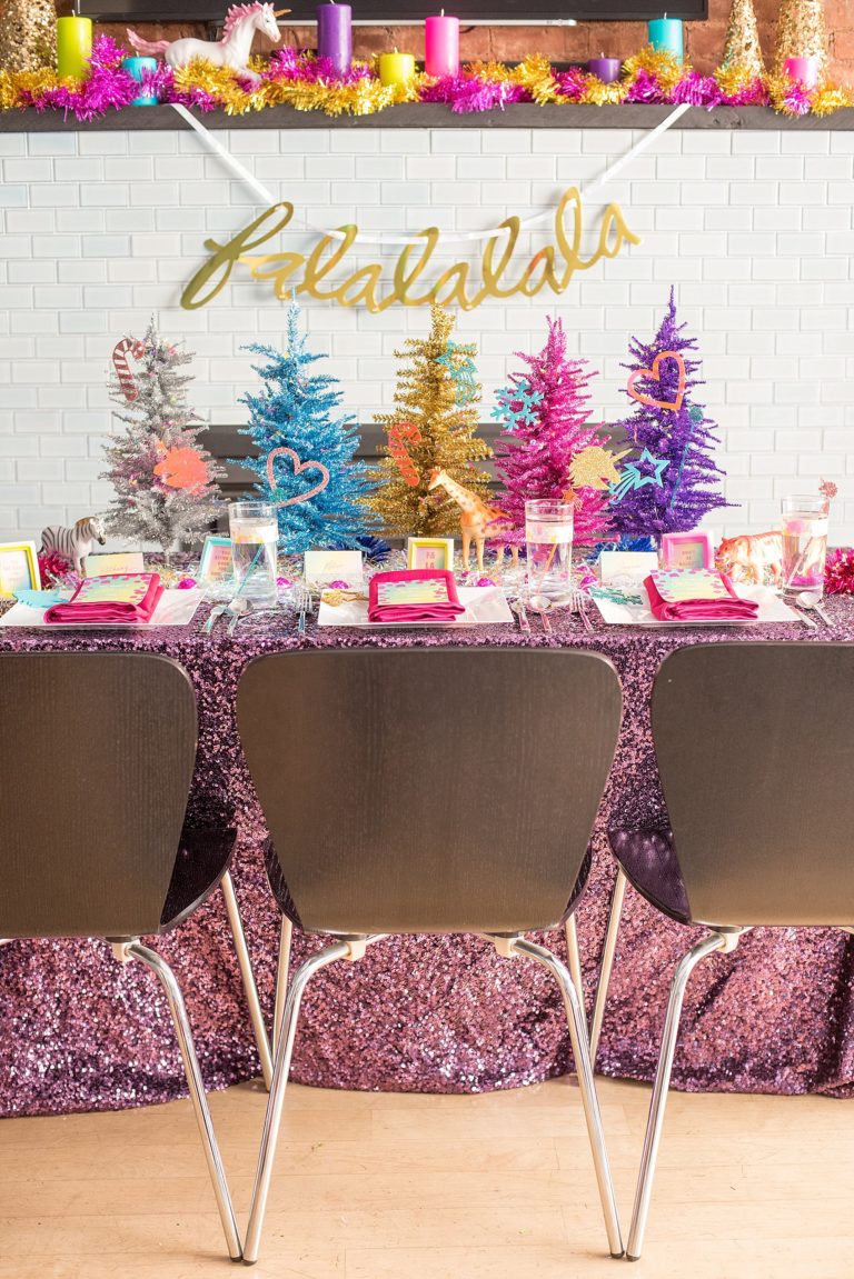 Colorful holiday party ideas in NYC with a Lisa Frank Twist
