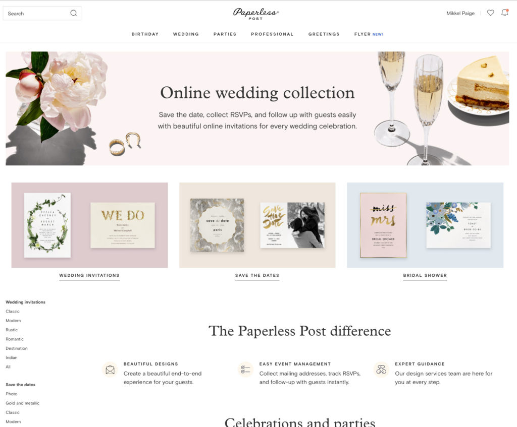 Modern Wedding Invitations Solution: Paperless Post